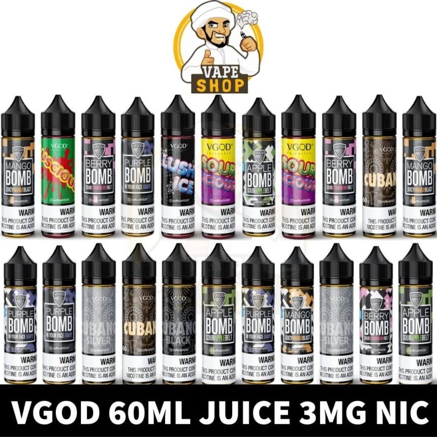 Popular Loaded 120ml Vape Juice 3MG All Flavors in Dubai
