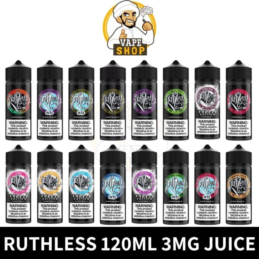 Popular Loaded 120ml Vape Juice 3MG All Flavors in Dubai